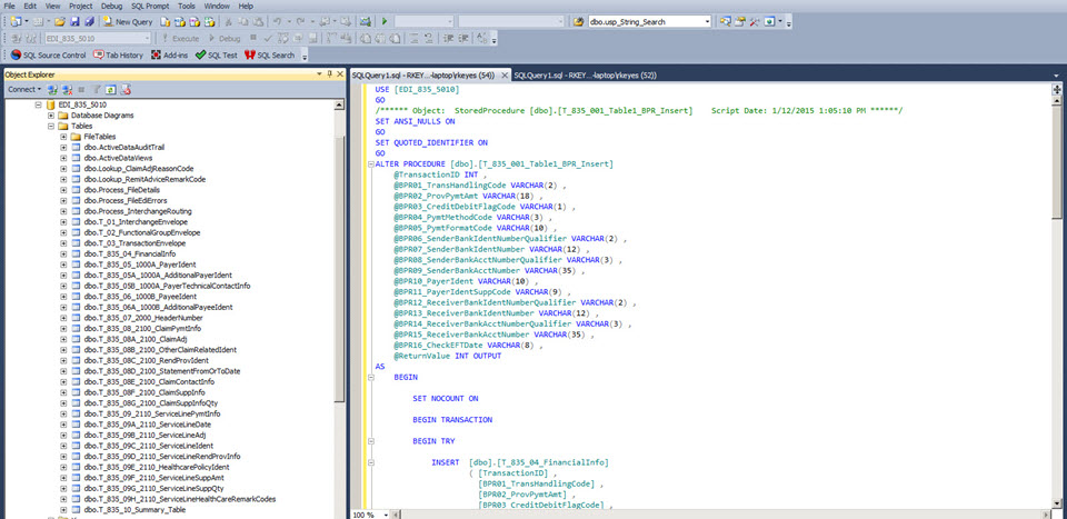 Edi 835 Sql Database Script Software Healthcare