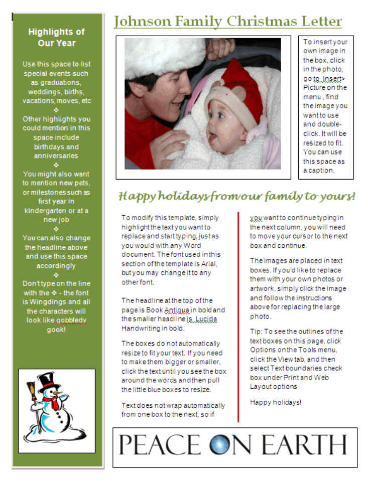 Download Free Software Christmas Newsletter Template Word Masterbill