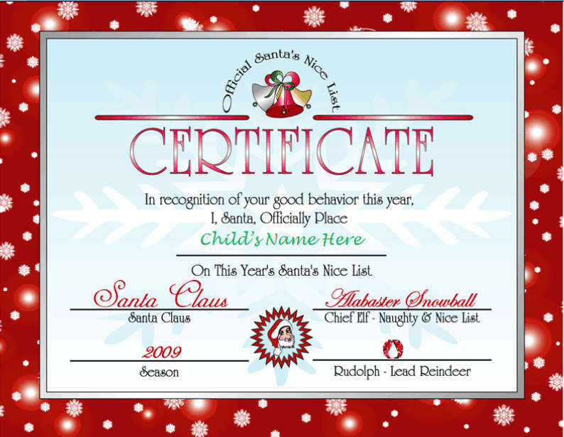 Printable Letter From Santa And Nice List Certificate Other Files 