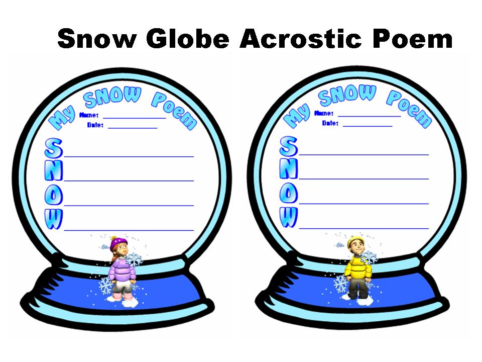 Snow Globe Acrostic Poem Set Other Files Documents And Forms