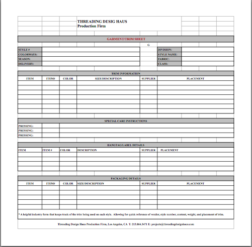 Garment Trim Sheet | Crafting | Sewing | Apparel