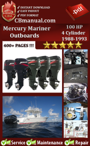 Mercury Mariner 100 HP 4 Cylinder 1988-1993 repair pdf manual ...